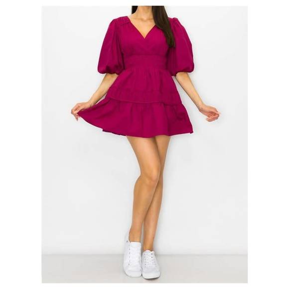 moodie | Dresses | New Moodie Crossover Mini Dress In Wine | Poshmark